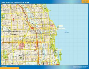 Chicago downtown wall map | Largest maps of the world. Our big collection