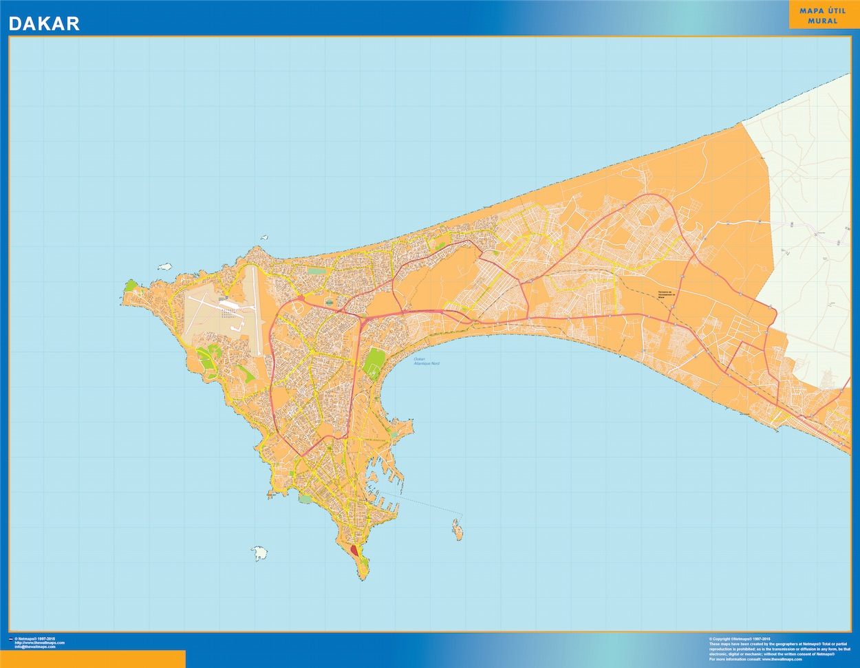 Dakar large wall map | Largest maps of the world. Our big collection