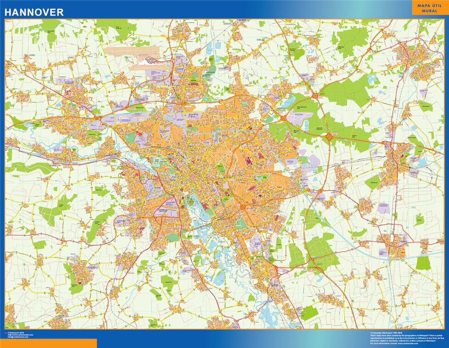 Hannover large map in Germany | Largest maps of the world. Our big ...