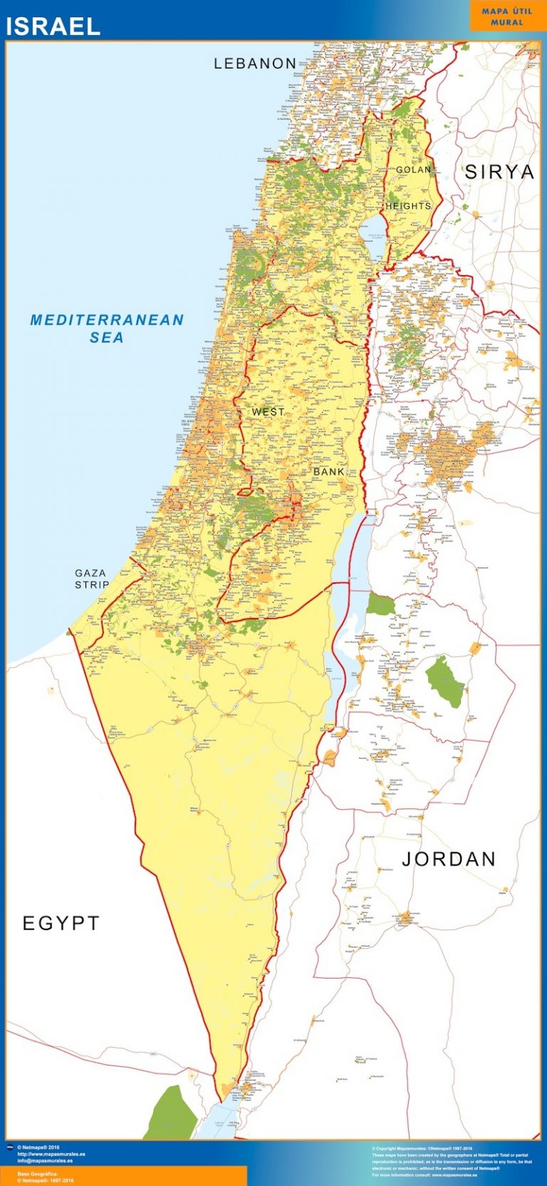 Israel wall map | Largest maps of the world. Our big collection