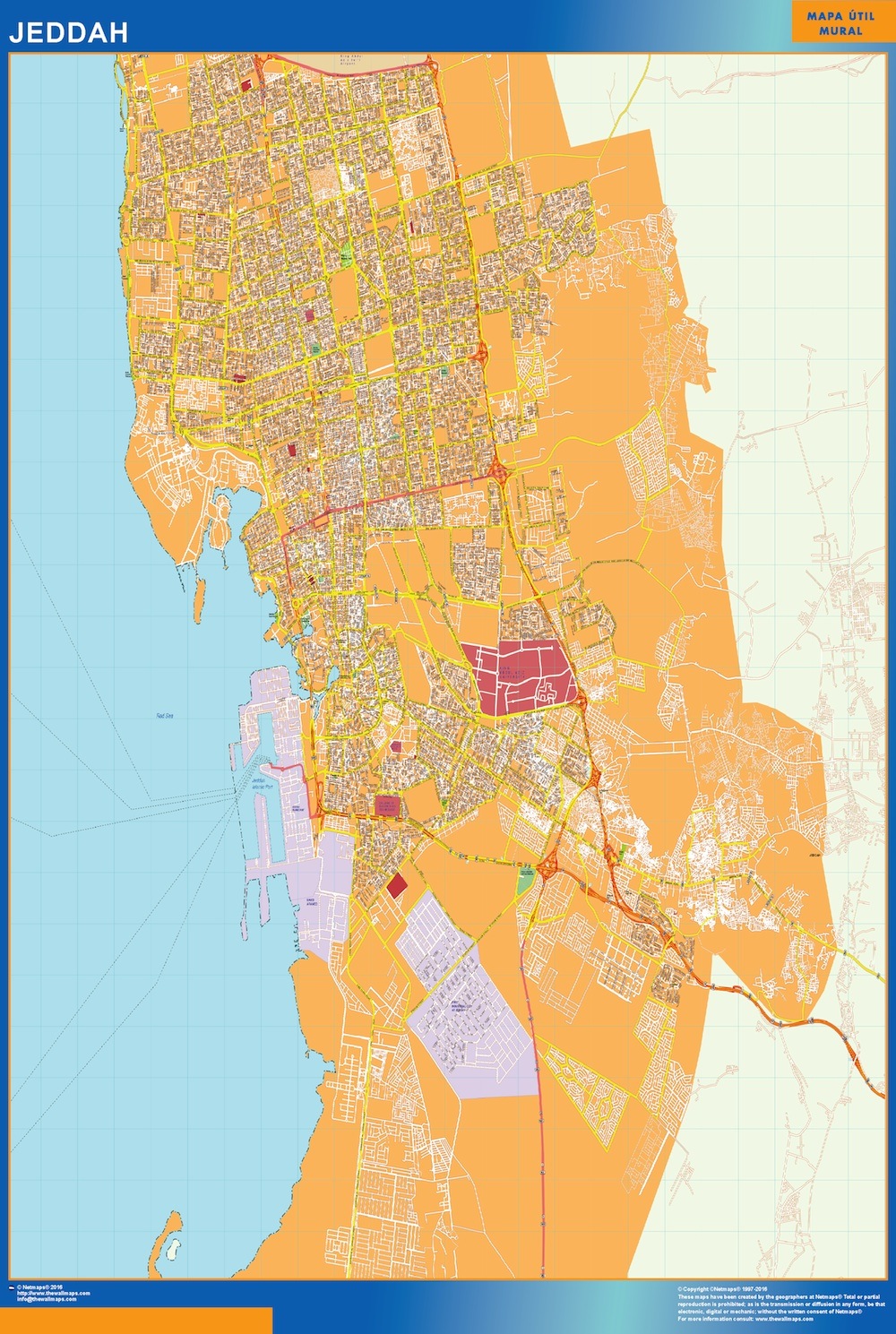 Jeddah large map in Saudi Arabia | Largest maps of the world. Our big ...