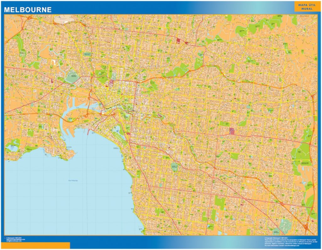 Melbourne laminated wall map | Largest maps of the world. Our big ...