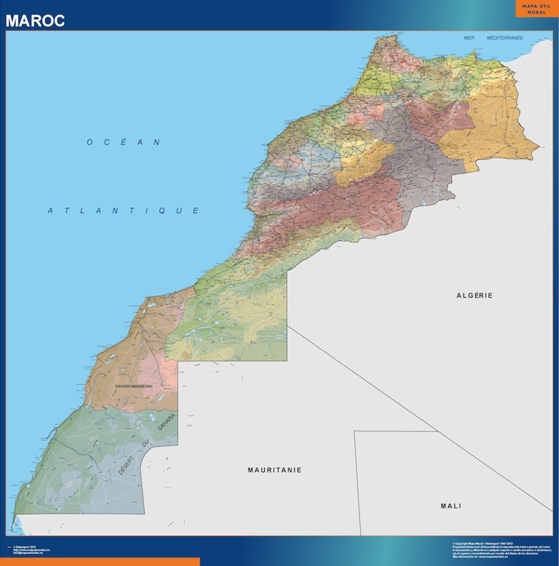 Morocco wall map | Largest maps of the world. Our big collection