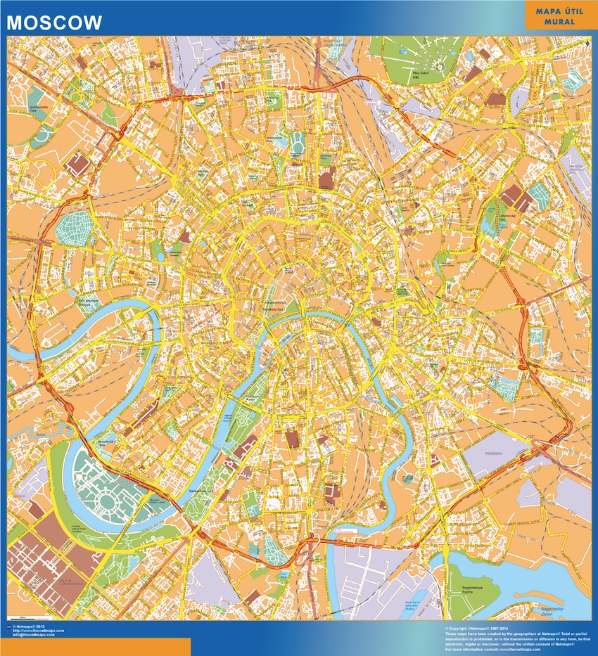 Moscow wall wall map | Largest maps of the world. Our big collection