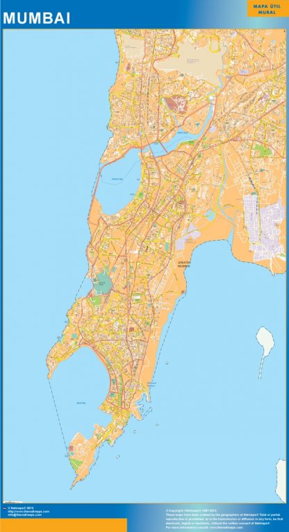 Mumbai laminated large map | Largest maps of the world. Our big collection