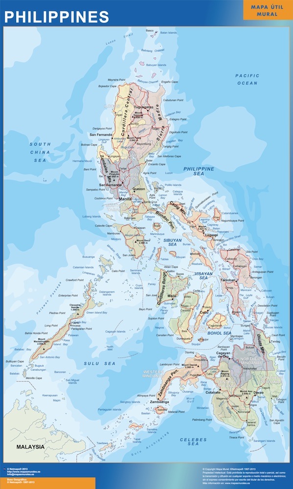 Philippines wall map | Largest maps of the world. Our big collection