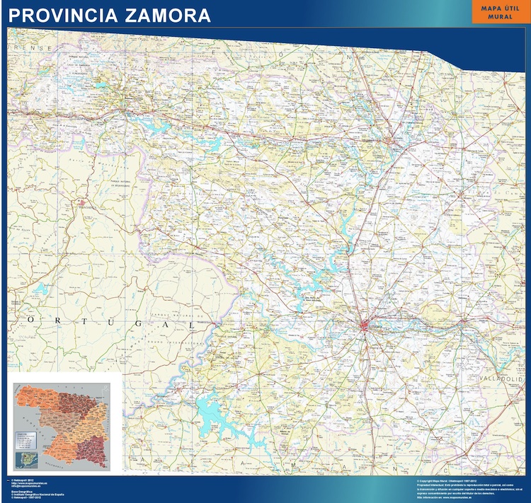 Province Zamora wall map from Spain | Largest maps of the world. Our ...