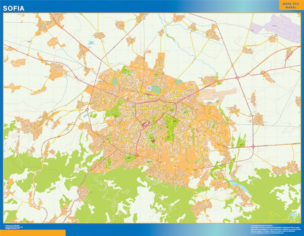Sofia wall wall map | Largest maps of the world. Our big collection
