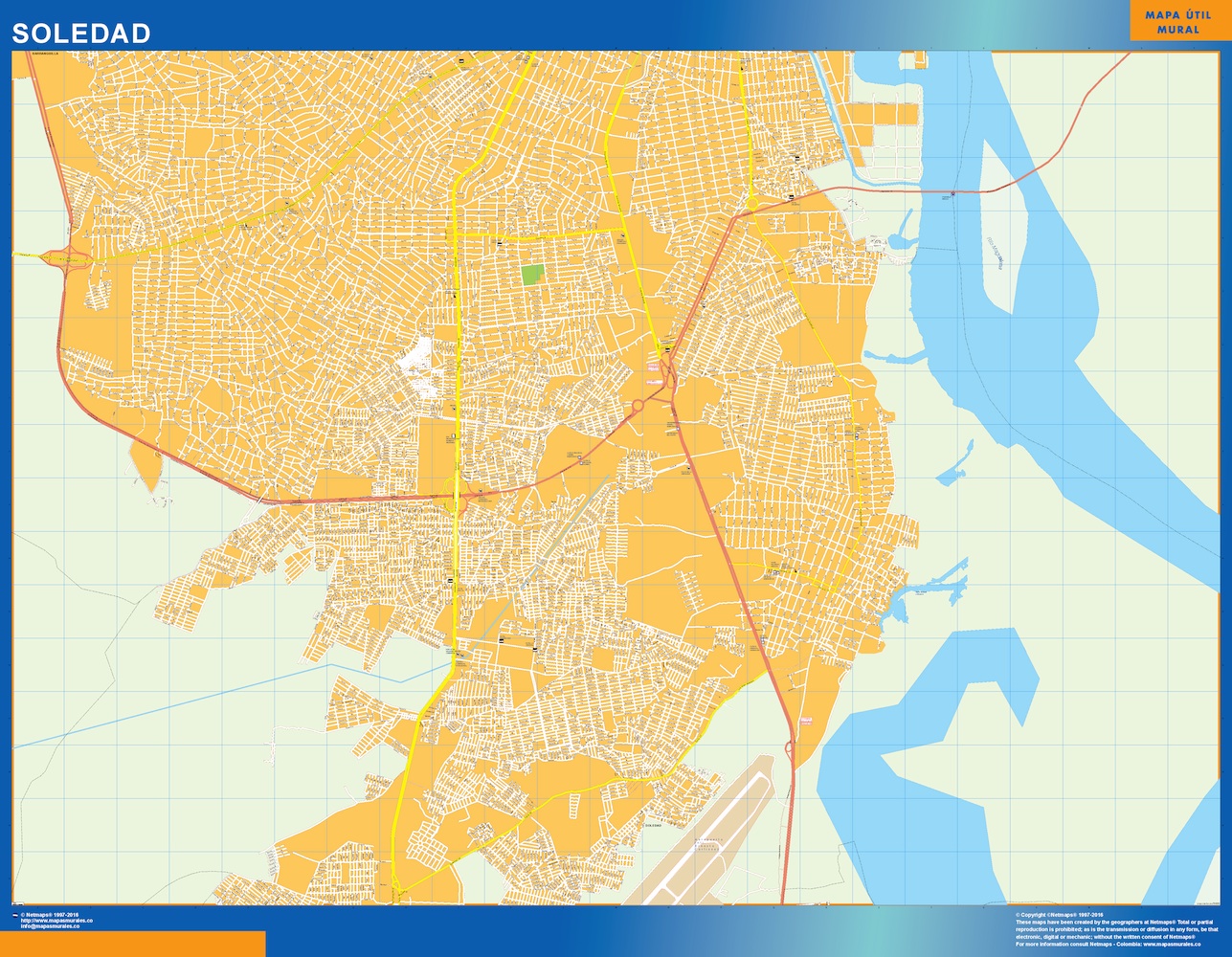 Soledad wall map in Colombia | Largest maps of the world. Our big ...