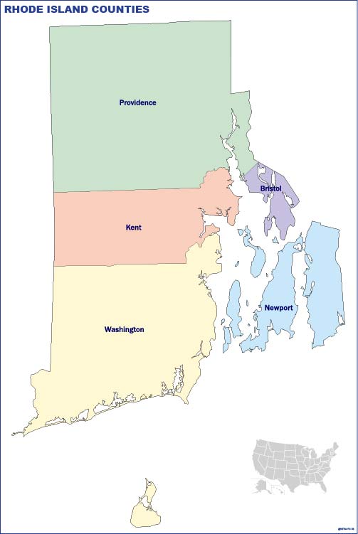 RhoIsland counties | Largest maps of the world. Our big collection