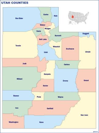 Utah counties map | Largest maps of the world. Our big collection