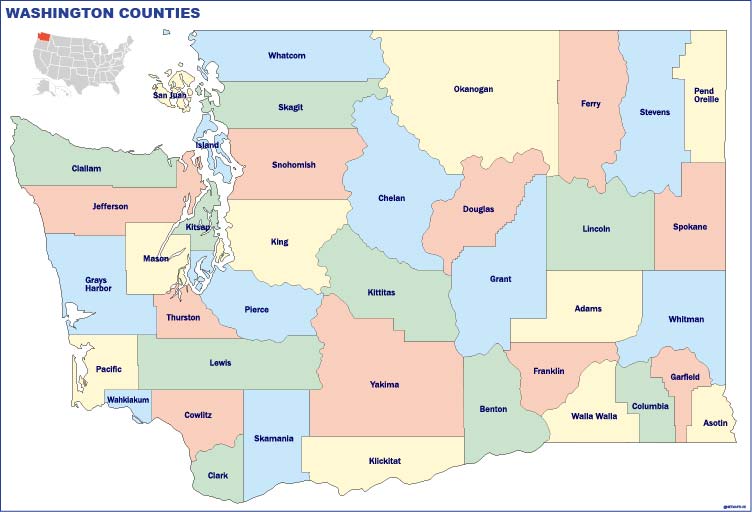 Washington counties | Largest maps of the world. Our big collection